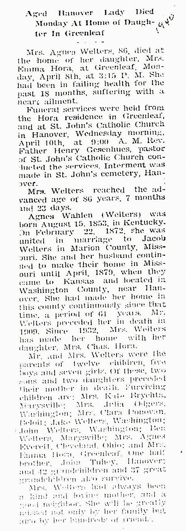 39 – Jacob Welter and Agnes Tuhey/Wahlen (3G) – Family Nibbles